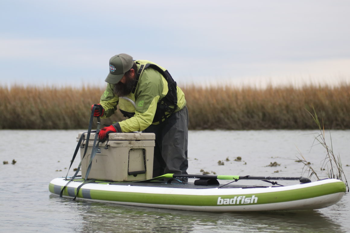 Badfish Badfisher Inflatable Fishing SUP Board Hook Line & Paddle ...